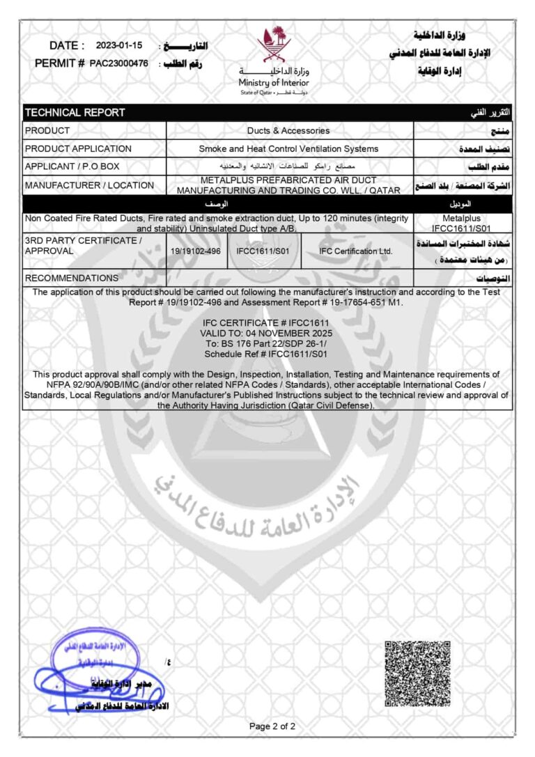Certificates – Metal Plus